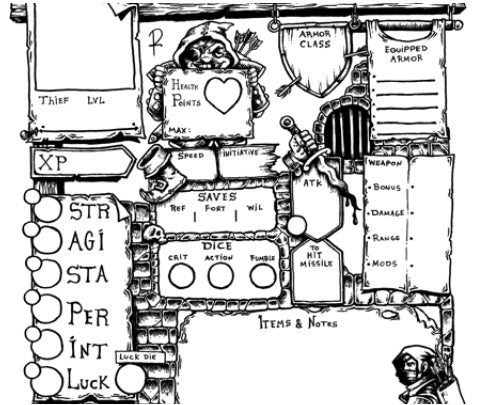 DCC Thief Character Sheet – Polyhedral Earth Society